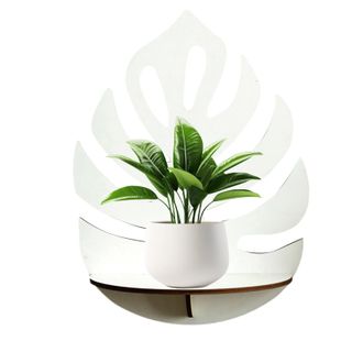 Generic Schwebendes, Wandregal aus Holz, hohles in Blattform, f&uuml;r Badezimmer, Wohnzimmer, Schlafzimmerwand, einfache Dekoration