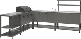 IKEA B&Aring;TSK&Auml;R Au&szlig;enk&uuml;che m Gasgrill+Sp&uuml;leneinheit