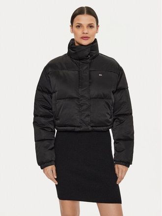 Tommy Jeans Winterjacke Satin DW0DW18292 Schwarz Regular Fit