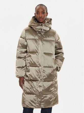 Calvin Klein Jeans Winterjacke Shiny Monologo J20J224617 Grau Regular Fit