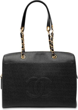 Chanel Shopper - CC Caviar Front Pocket Chain Tote - Gr. unisize - in Schwarz - f&uuml;r Damen
