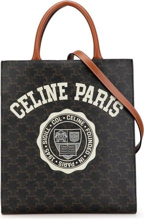 Celine Hobo Bags - Small Paris Print Triomphe Coated Canvas Vertical - Gr. unisize - in Braun - f&uuml;r Damen