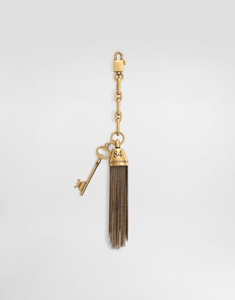 Dolce & Gabbana Metal Charm Keychain - Frau Collection Gold Onesize