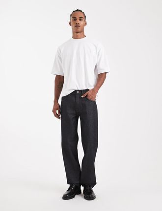 Asos Circular Design Collection - Jean droit en denim &eacute;pais - Indigo-Bleu