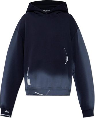 Acne Studios Femme, Sweatshirts et sweats &agrave; capuche, Bleu, Taille: 40/42 FR Hooded Logo Sweater