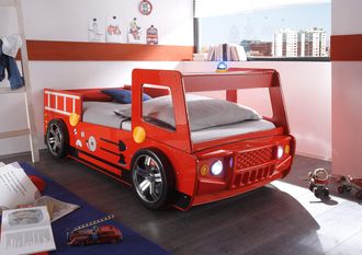 M&ouml;belando Bett Kinderbett Jugendbett Auto Kinder Jugend Autobett Spark I Rot