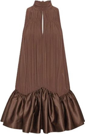 Rotate Rotate Birger Christensen, Femme, Robes, Brun, Taille: 36 FR Robes Courtes