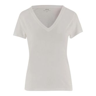 Vince Essential Pima Baumwoll-T-Shirt mit V-Ausschnitt - - Tops - Damen - Wei&szlig; - L