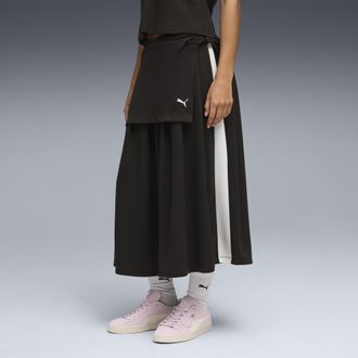 Puma Jupe pliss&eacute;e Midi T7 Femme, V&ecirc;tements, Noir, XS