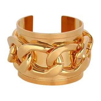 Balmain Femme, Accessoires, Jaune, Taille: L Bracelet manchette cha&icirc;ne en laiton