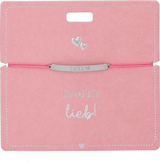 Depesche 14018.1 Armband mit Botschaft, Edelstahlplättchen, mit farbigem Band, variabel in der Länge, ideal als Geschenk für Freunde und Familie