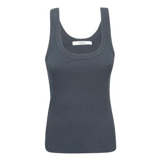 Haikure Gem Rib Cotton Tank - - Tops - Damen - Blau - XS