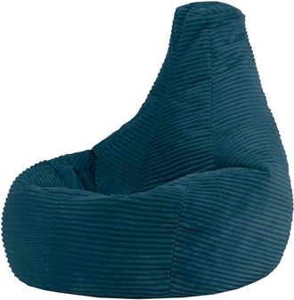Icon Brand Dalton Pouf Enfant, Velours Côtelé, pour Poire avec Remplissage, Chaise Enfant, Fauteuil Chambre, Meuble Chambre, Meuble Salon, Bleu Canard