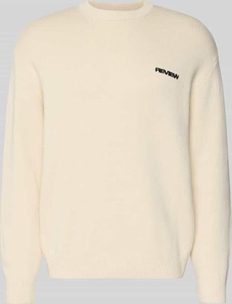 Review Strickpullover mit Label-Stitching