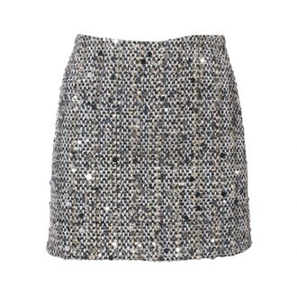 Ermanno Scervino Femme, Jupes, Gris, Taille: 36 FR Mini-jupe Boucl&eacute;