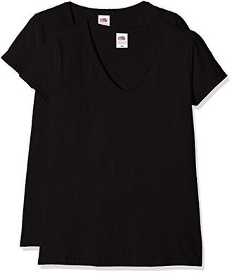 Fruit Of The Loom Ladies Valueweight V-Neck Débardeur, Noir (Black), 40 (Taille Fabricant: L) Femme