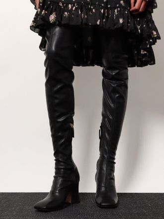 Chlo&eacute; Womens Over-The-Knee Leather Boots Black