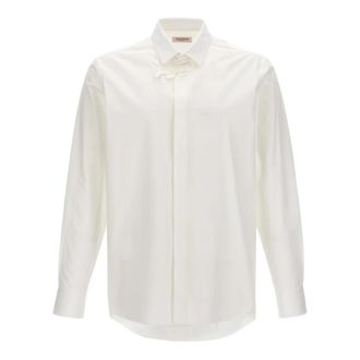 Valentino Garavani Popeline-Hemd mit Blumenapplikation - - Shirts - Herren - Wei&szlig; - M