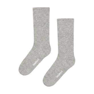 Wolford Femme, Sous-v&ecirc;tements, Gris, Taille: XS Chaussettes c&ocirc;tel&eacute;es extensibles en coton
