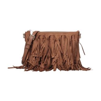 V&deg; 73 Femme, Sacs, Brun, Taille: ONE Size Sac bandouli&egrave;re &agrave; franges