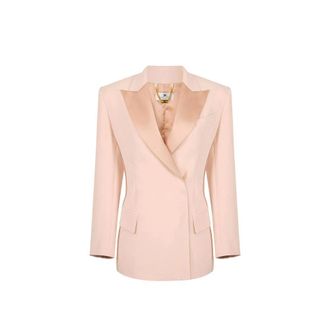 Elisabetta Franchi Femme, Vestes, Rose, Taille: 38 FR Veste Crois&eacute;e en Cr&ecirc;pe