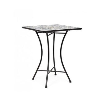 BIZZOTTO Table Mykonos Qu 60x60 - Structure en Acier Trait&eacute;e pour lExt&eacute;rieur - Plateau en C&eacute;ramique - Facile &agrave; Assembler