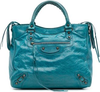 Balenciaga Hobo Bags - Lambskin Motocross Classic Velo Satchel - Gr. unisize - in Blau - f&uuml;r Damen