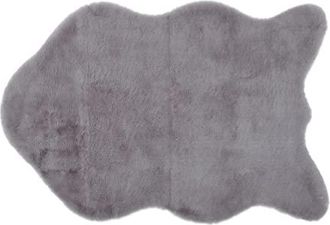 Gözze Eleganter und Weicher Teppich aus Kunstleder, 80 x 120 cm - Silber