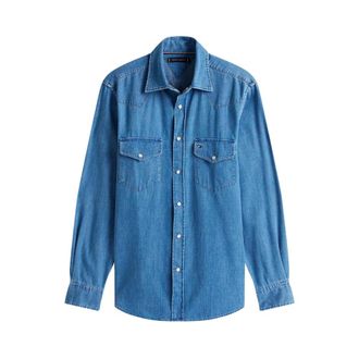 Tommy Hilfiger Denim Hemd mit Halbfranz&ouml;sischem Kragen - - Shirts - Herren - Blau - XS