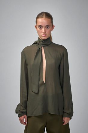 Alaia Georgette Scarf Blouse