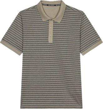 Karl Lagerfeld Homme, Tops, Gris, Taille: 2XL Polo &agrave; fines rayures