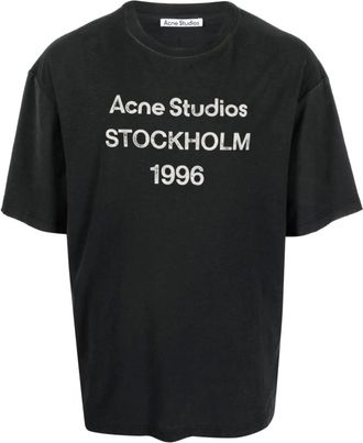 Acne Studios Homme, Tops, Noir, Taille: S/M T-shirt Graphique &Eacute;l&eacute;gant