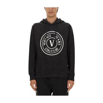 Versace Jeans Couture Logo Sweatshirt Regular Fit 100% Baumwolle - - Sweatshirts & Hoodies - Herren - Schwarzk - S