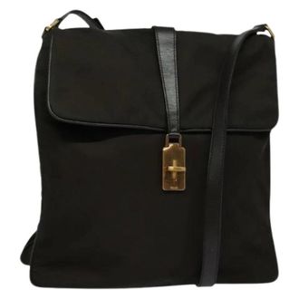 Prada Sac Messenger Vintage &agrave; Rabat Pre-owned - Femme - Pre-owned - Noir - Taille: ONE Size