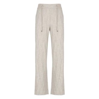 D.exterior Femme, Pantalons, Blanc, Taille: 42 FR Wide Pantalons