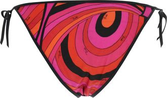 Emilio Pucci Womens High-Cut Bikini Bottoms With Geometric Print Fuchsia Stretch Technical Fabric Swimwear Sea Clothing