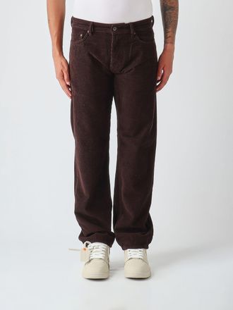 Emporio Armani Pantalon &agrave; jambe large et 5 poches en velours c&ocirc;tel&eacute;