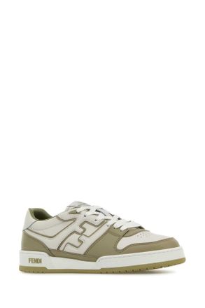 Fendi Mens Two-Tone Leather Fendi Match Sneakers Sage+bianco+sage+elm