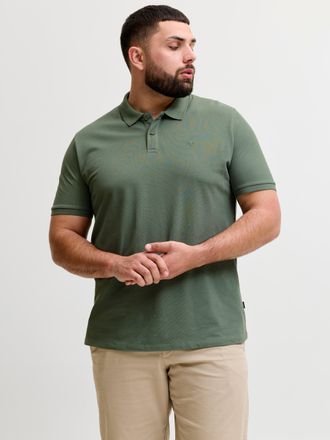 Jack & Jones Plus Size Poloshirt JPRBLAWESTON SS POLO PLS, Herren, Gr. 4XL, gr&uuml;n (laurel wreath detail:solid), Jersey, Obermaterial: 100% Baumwolle, JACK & JONES PLUSSIZE, u