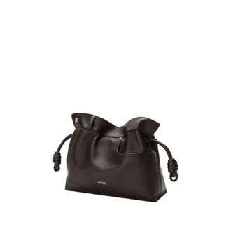 Loewe Flamenco clutch moyen Panta en cuir de veau brillant