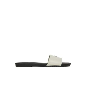 Calvin Klein Femme, Chaussures, Blanc, Taille: 36 EU Blanc Flat Sandal Slide