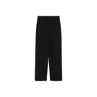 Loulou Studio Femme, Pantalons, Noir, Taille: 42 FR Pantalon Large en Laine Alston