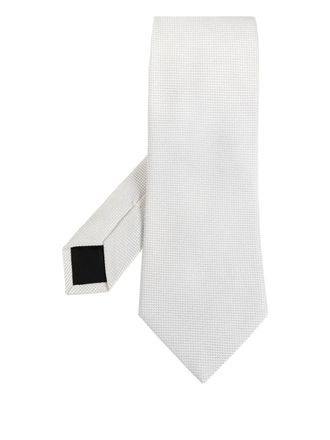 Lanvin cravate en soie à design tissé - Blanc