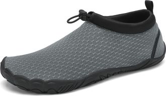 Mishansha Unisex Badeschuhe Atmungsaktiv Mesh Wasserschuhe Sommer Schnell Trocknend Aquaschuhe, Dunkelgrau 44