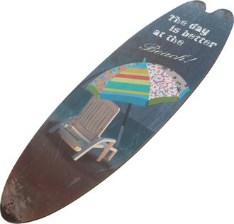 DOITOOL Holz Surfbrett Wanddeko Hängendes Maritimes Surfbrett Schild Dekorative Strandhaus Dekoration für Wohnzimmer und Garten