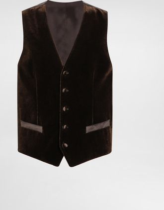 Dolce & Gabbana Smooth Velvet Vest - Mann Anzüge Und Blazer Mehrfarbig 46