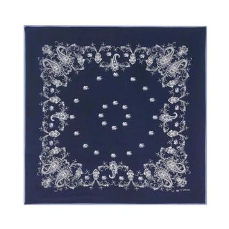 Etro Homme, Accessoires, Bleu, Taille: ONE Size Foulard en soie avec motif floral cachemire plac&eacute;