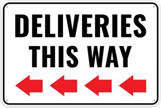 Generic Metallschild Lieferungen Hier Entlang Pfeil Nach Links Pakete Lieferung Hierhin Zusteller Dekoration Blechschild Eisen Nicht Leicht Zu Rosten Blechsch