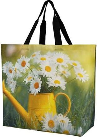 Generic Marguerites D&Eacute;t&eacute; Sac Courses D&eacute;contract&eacute; Sacs De Courses Pliable Sac Fourre Tout Pour Travail Shopping Quotidienne