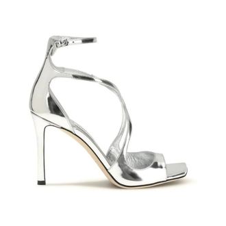 Jimmy Choo London Femme, Chaussures, Gris, Taille: 38 1/2 EU Sandales &agrave; talons aiguilles Bos Taurus